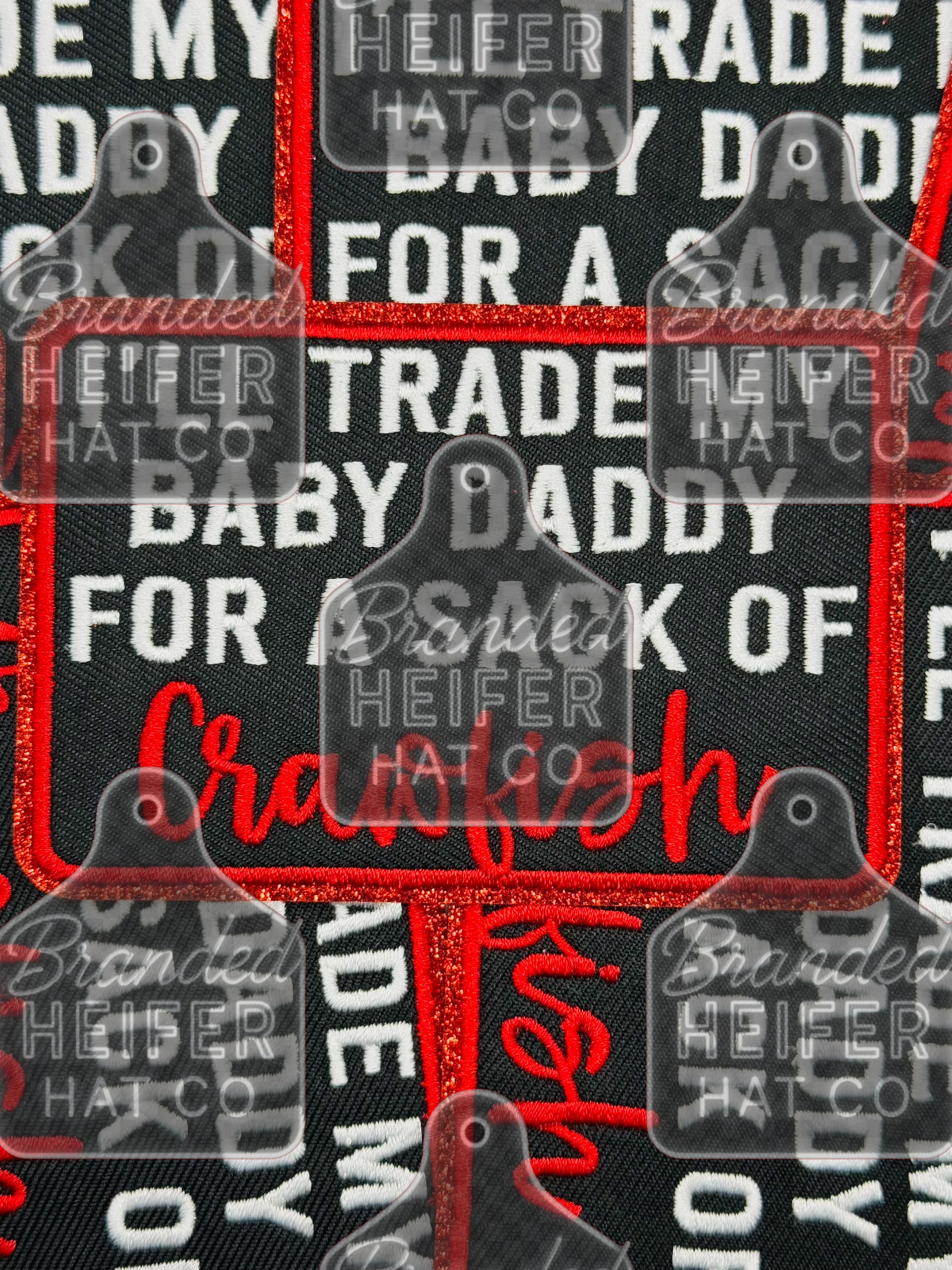 Baby daddy glitter embroidery patch – The Branded Heifer Hat Co