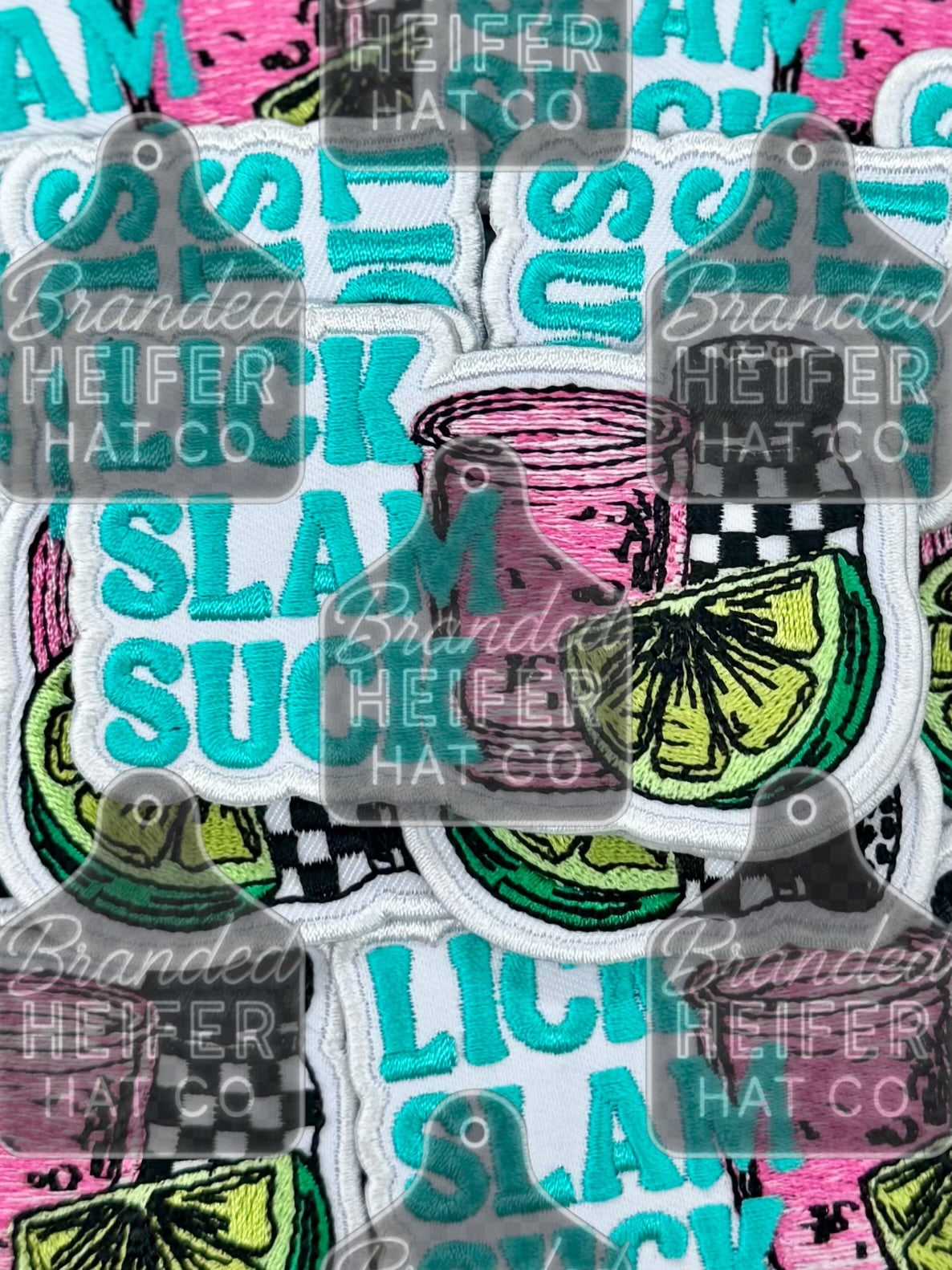 LICK SLAM SUCK | EMBROIDERY PATCH – The Branded Heifer Hat Co
